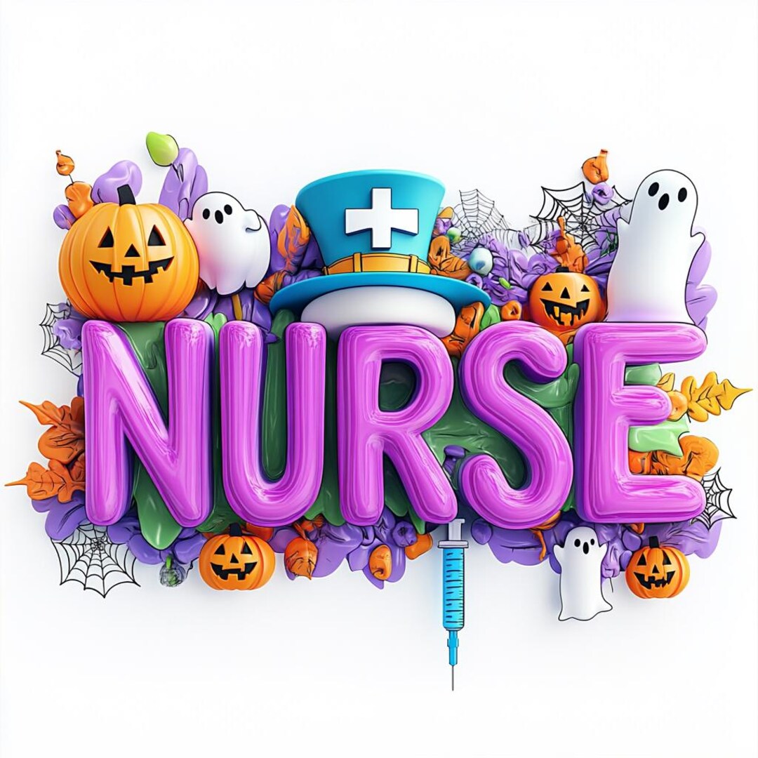 Halloween Nurse Clipart: Spooky Medical Designs (PNG, JPG) (digital ...