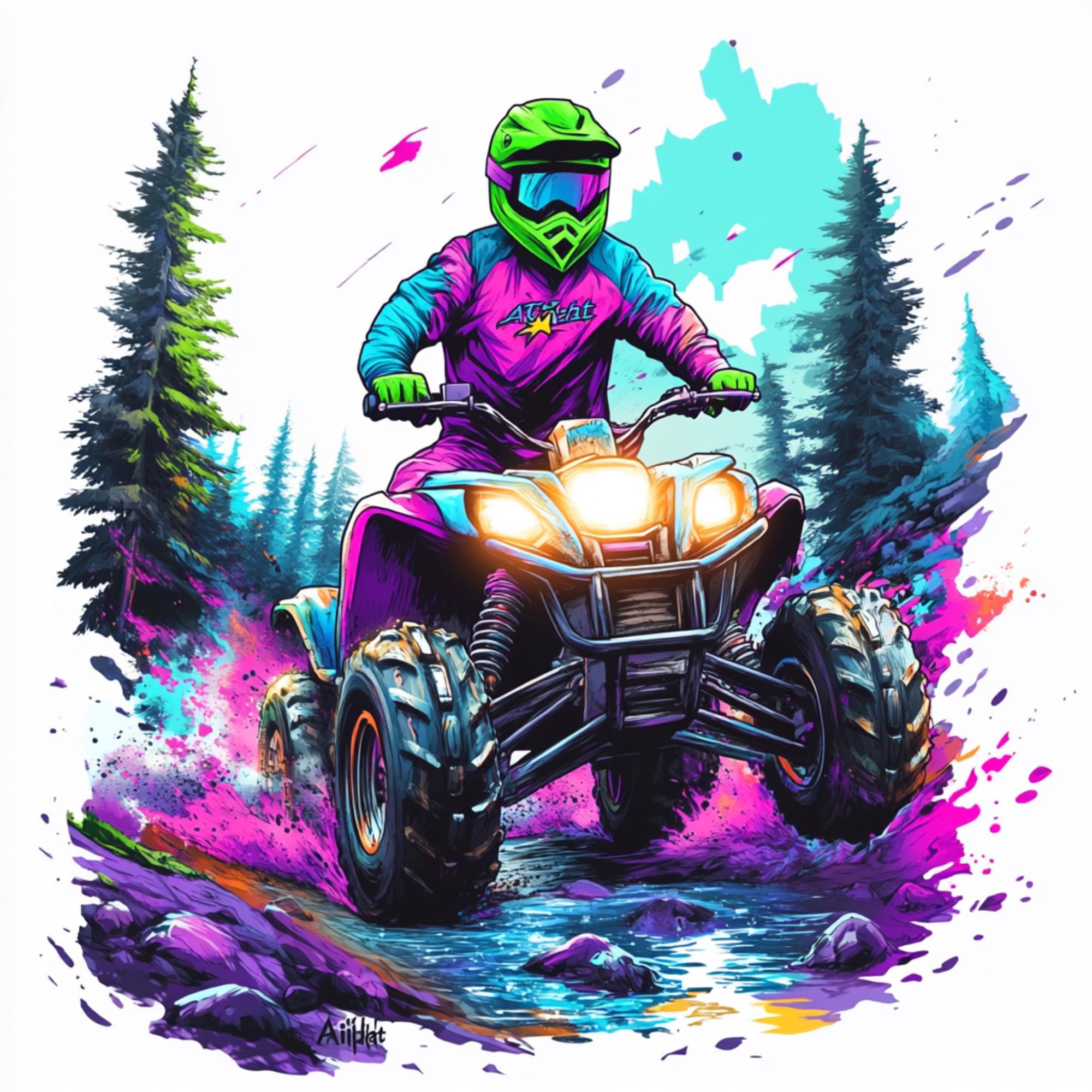 10 ATV Rider Watercolor Sublimation, Digital Download, JPJ, Outdoors ...