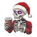 Christmas Skull Clipart: Funny Santa Skeleton PNG (commercial Use) - Etsy