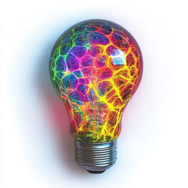 Watercolor Light Bulb Clipart: Colorful PNG Illustrations (digital File ...