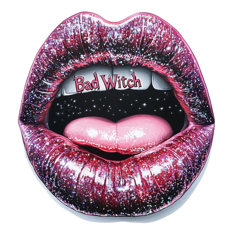 Spooky Halloween Lip Clipart: Glam Witch Kiss (digital File) - Etsy