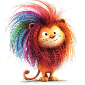 Quirky Lion Clipart: Safari Animal PNG Graphics (commercial Use) - Etsy UK