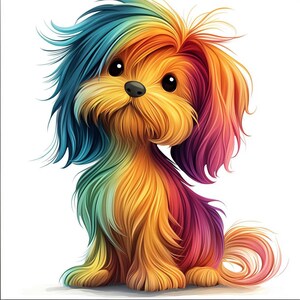 Quirky Dog Clipart Bundle: Colorful Puppy Portraits (PNG, JPG) - Etsy