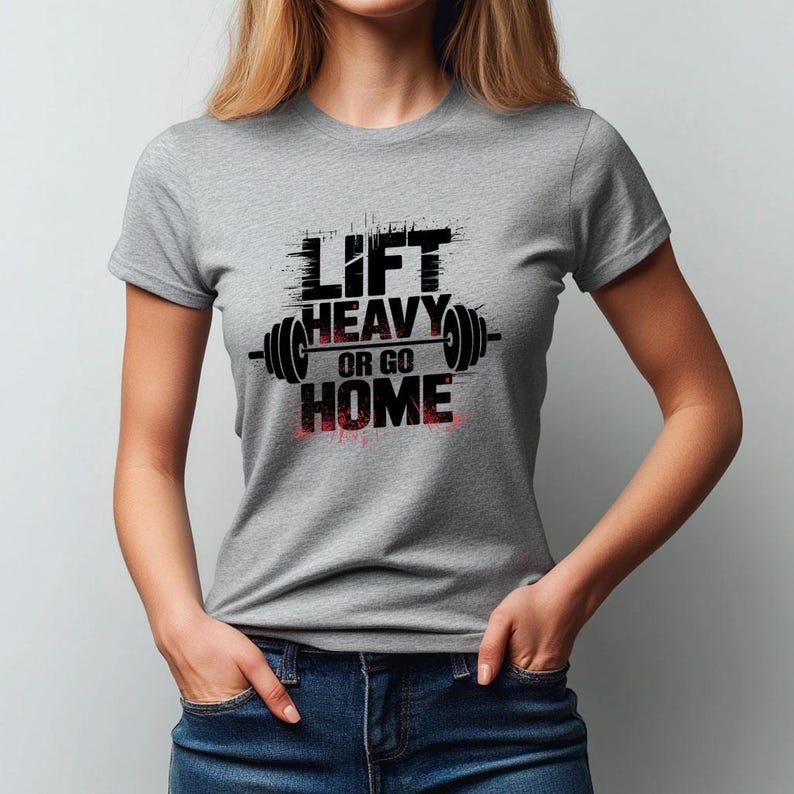 Lift Heavy or Go Home Gym Design: Motivational Workout PNG (digital ...