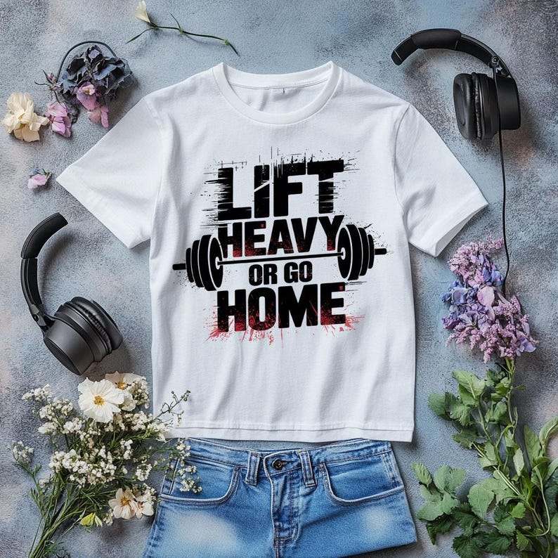 Lift Heavy or Go Home Gym Design: Motivational Workout PNG (digital ...