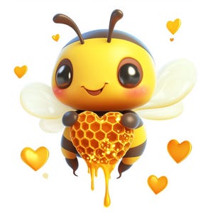 8 Sweet Honey Bee Clipart,cute Bee Clipart,watercolor Bee Clipart,baby ...