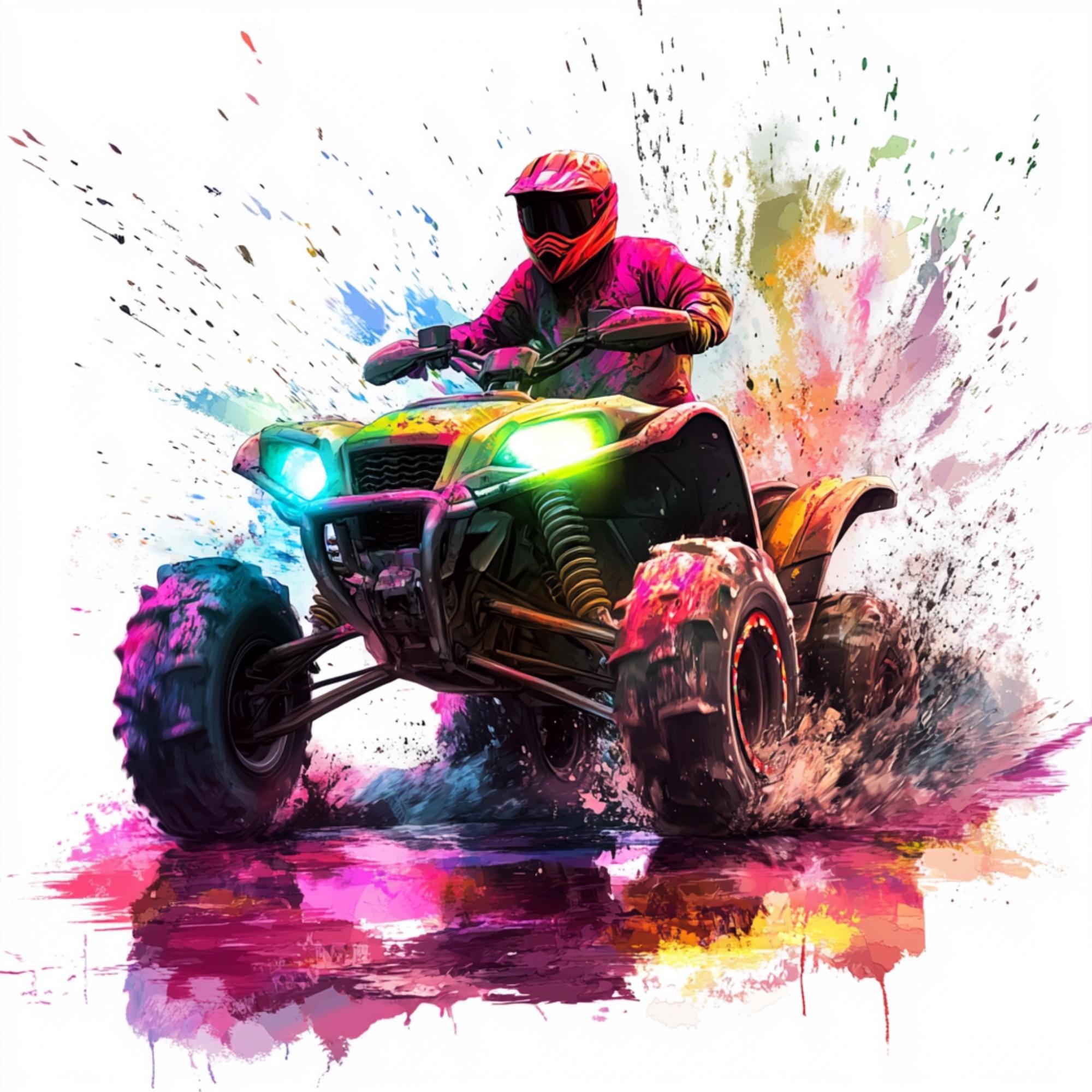 10 ATV Rider Watercolor Sublimation, Digital Download, JPJ, Outdoors ...