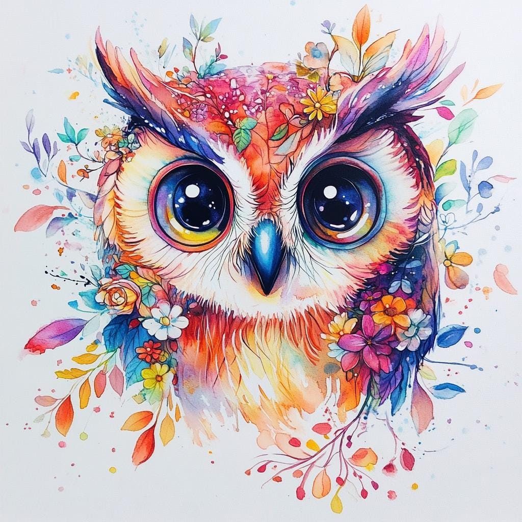 12 Cute Owl Clipart Bundle,sparkling Owl Sublimation Clipart,colorful ...