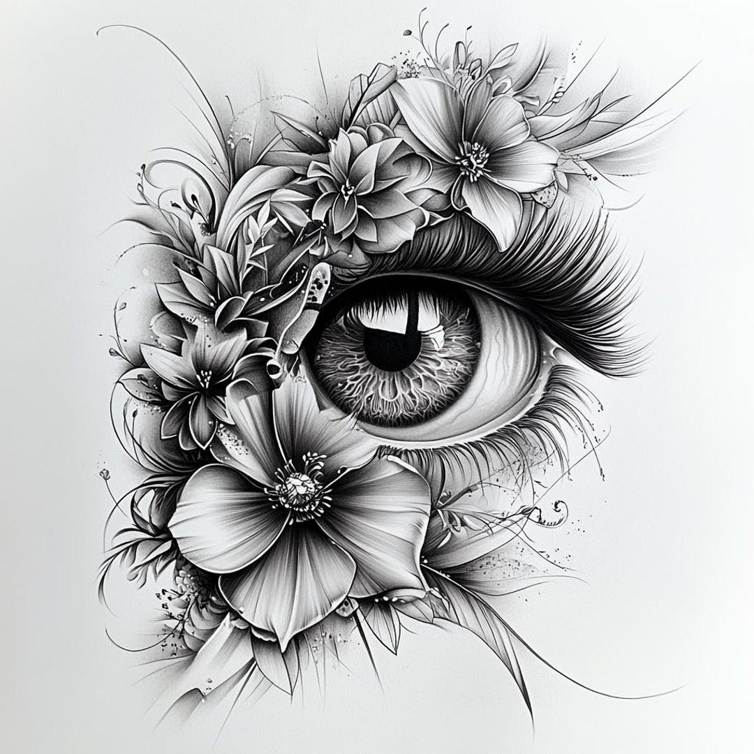 Mystical Eye Tattoo Clipart: High-resolution Tattoo Stencil (digital ...