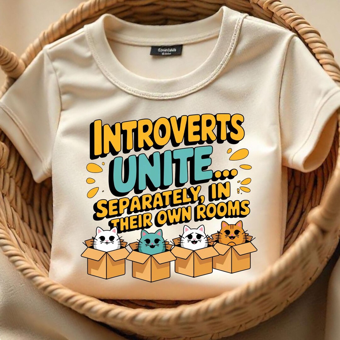 Funny Introvert Cats PNG - Introverts Unite Separately - Cute Cat Png ...