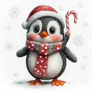 9 Winter Penguin Clipart PNG,JPG, Christmas Penguin Clipart,christmas ...