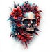 Floral Skull Clipart: Gothic Halloween PNG Illustrations (commercial ...