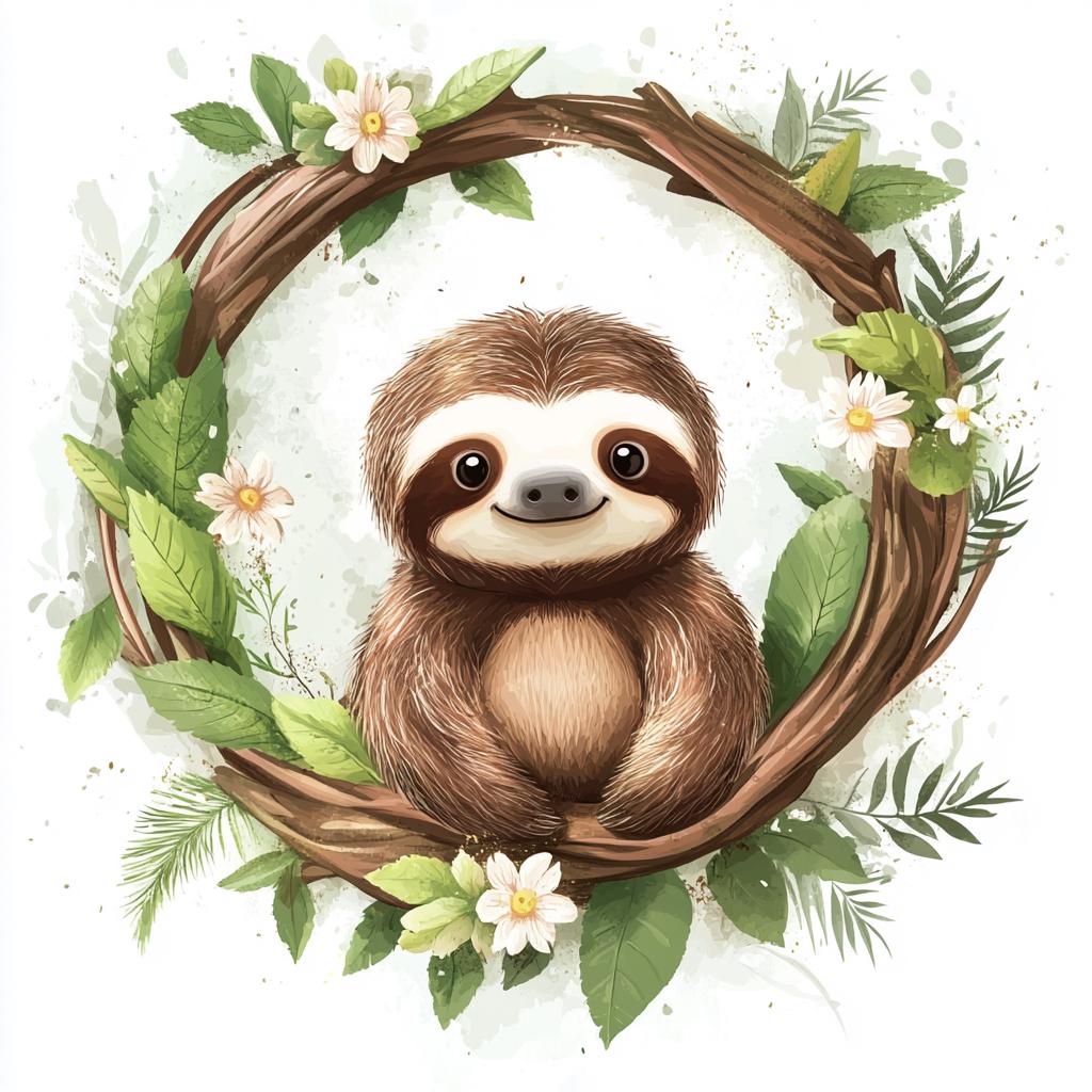 9 Sloth Clipart, Baby Sloth PNG, PNG,JPJ, Sloth Clip Art, Nursery Decor ...