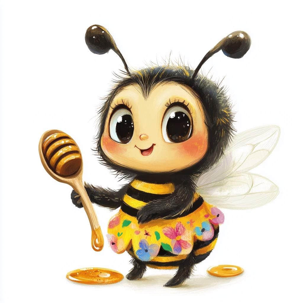 7 Honey Sweet Bees Clipart Bundle, Cute Bees Clipart Bundle, Cute Bees ...