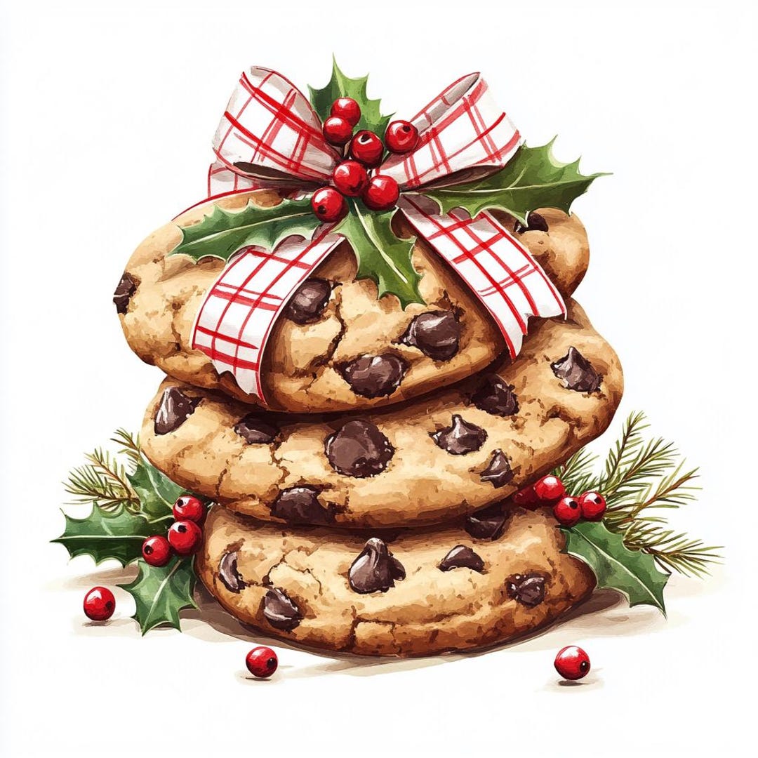 Christmas Cookie Clipart: Watercolor Biscuit Designs (PNG, JPG) - Etsy