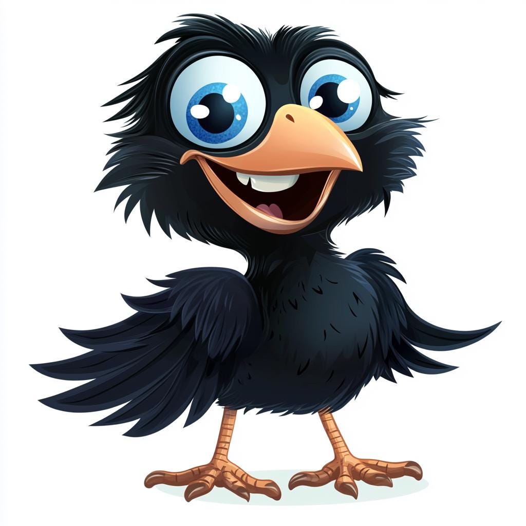 8 Cute Crow Wall Art, Crow Photo, Printable Wall Art,high Quality JPG ...