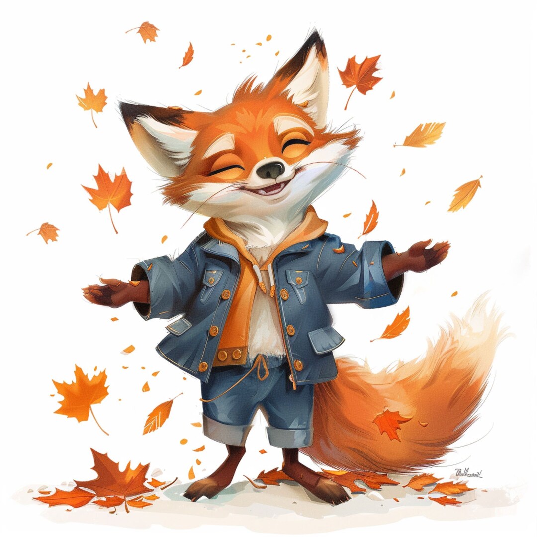 9 Cute Fox Animal Watercolor Clipart File Png Jpj Using This Gift,decor ...