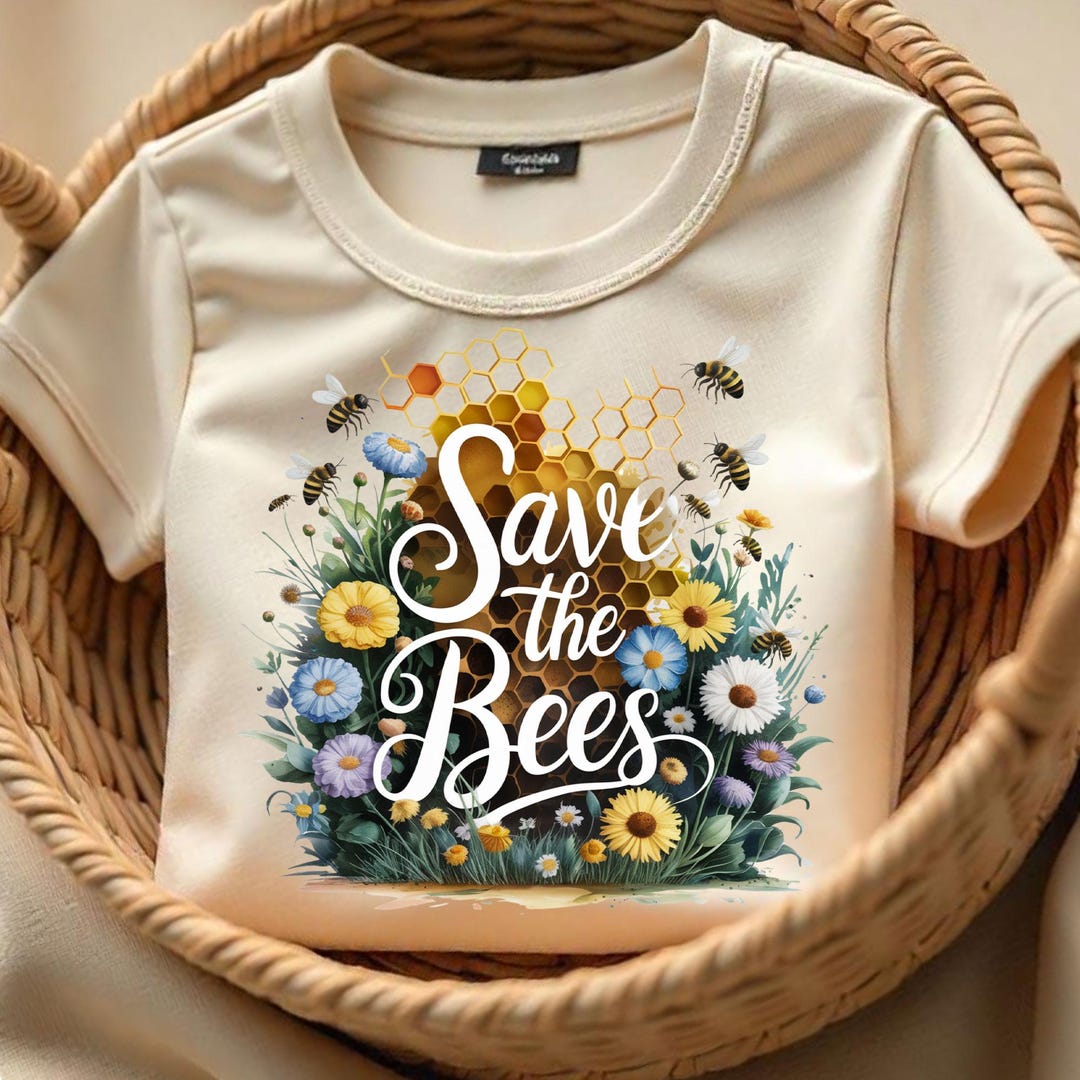 Save the Bees PNG, Honeybee Clipart, Floral Honeycomb Digital Download ...