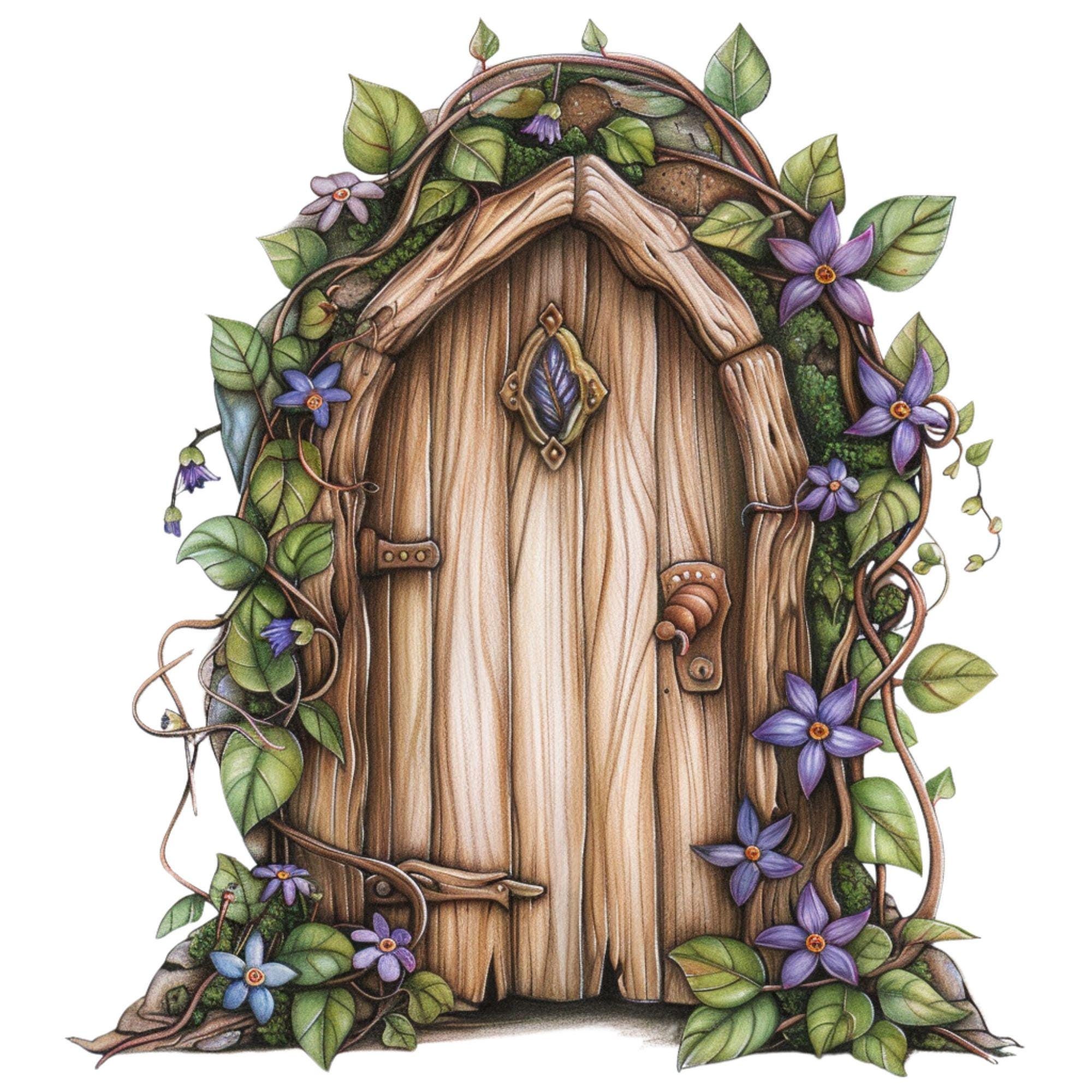 13 Fairy Floral House Doors Clipart, Fairy Doors, Printable High ...