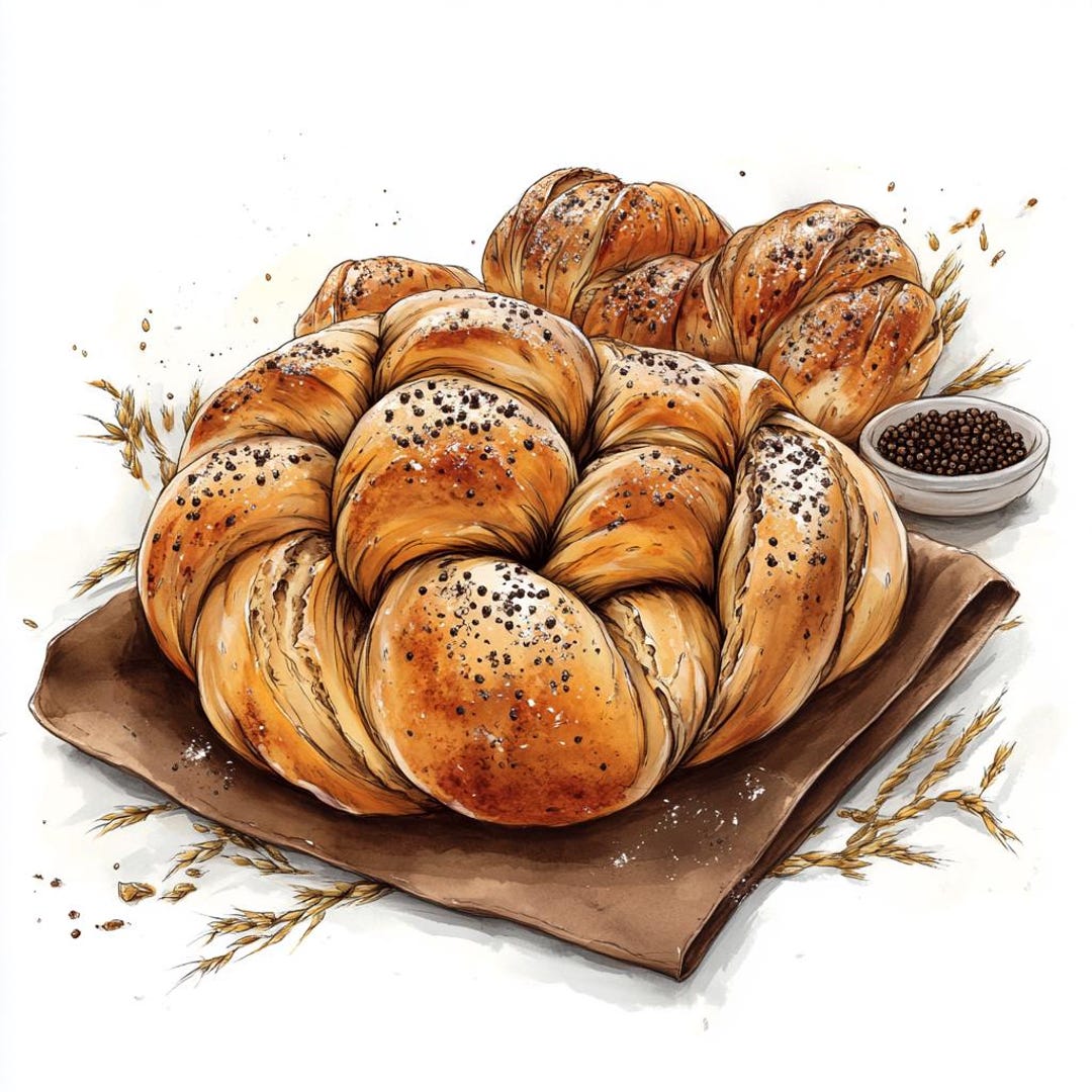 8 Watercolor Bread Clipart, Bakery Clipart,bread Basket,french Baguette ...