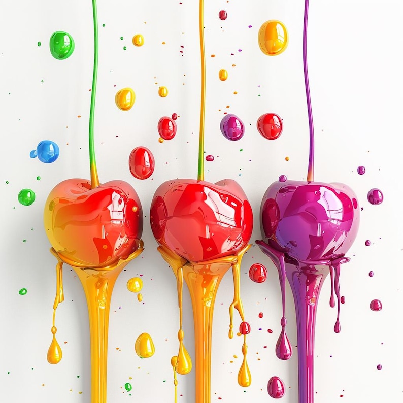 Watercolor Dripping Fruits Clipart Bundle: PNG, JPJ (digital Download ...