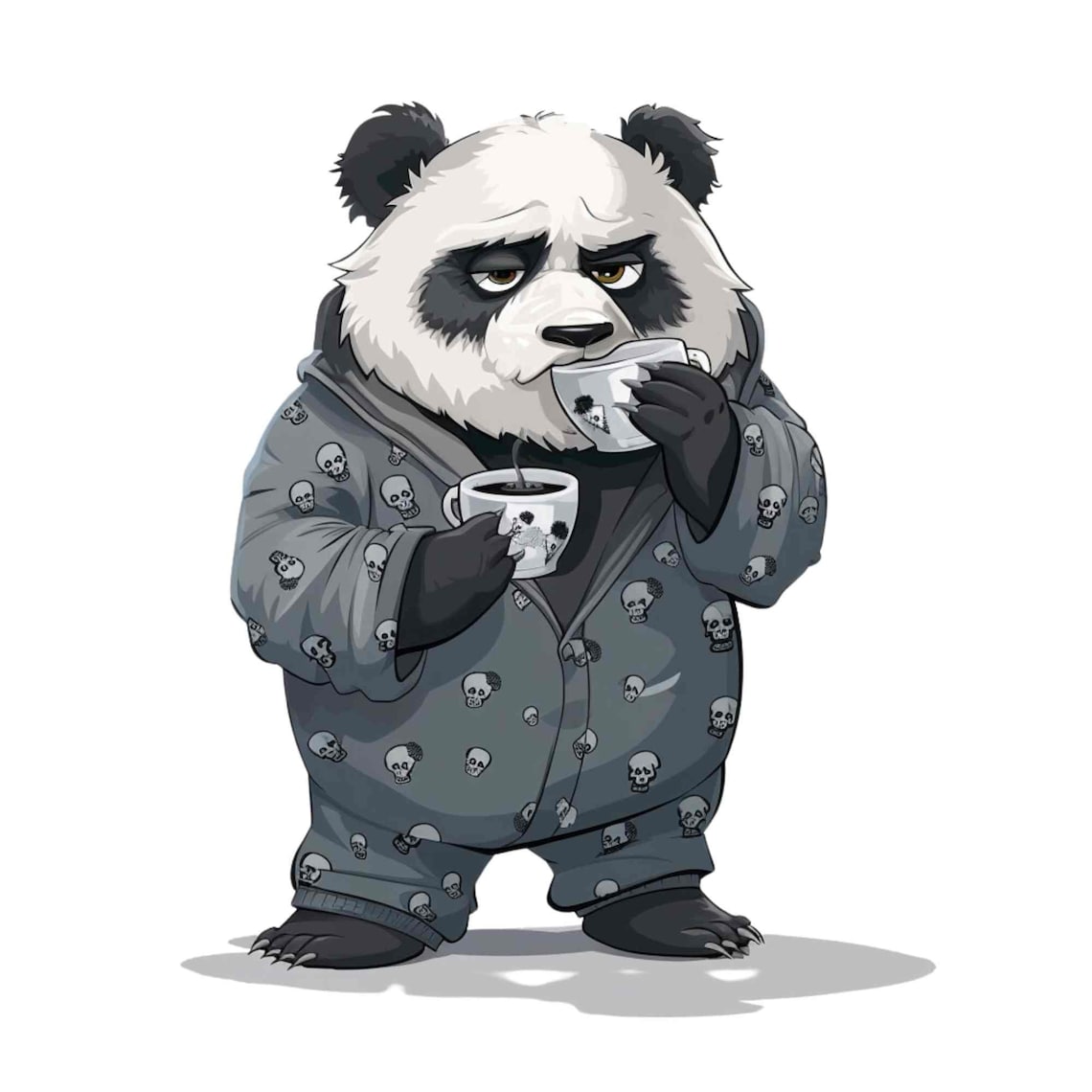 17 Panda Coffee Clipart, Grumpy Panda Clipart, High Quality Png,jpgs ...