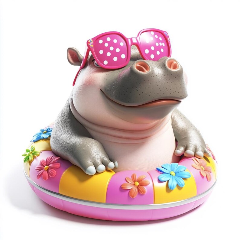 8 Cute Baby Hippo Watercolor Clipart PNG,JPJ Safari Baby Shower ...