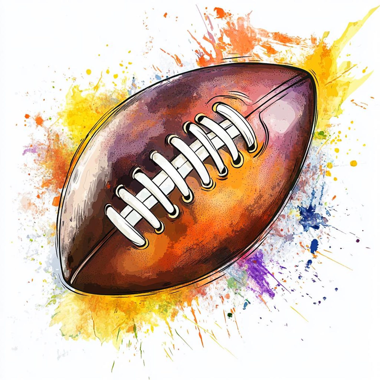 4 Watercolor American Football Clipart, Png,jpj Sports Clipart ...
