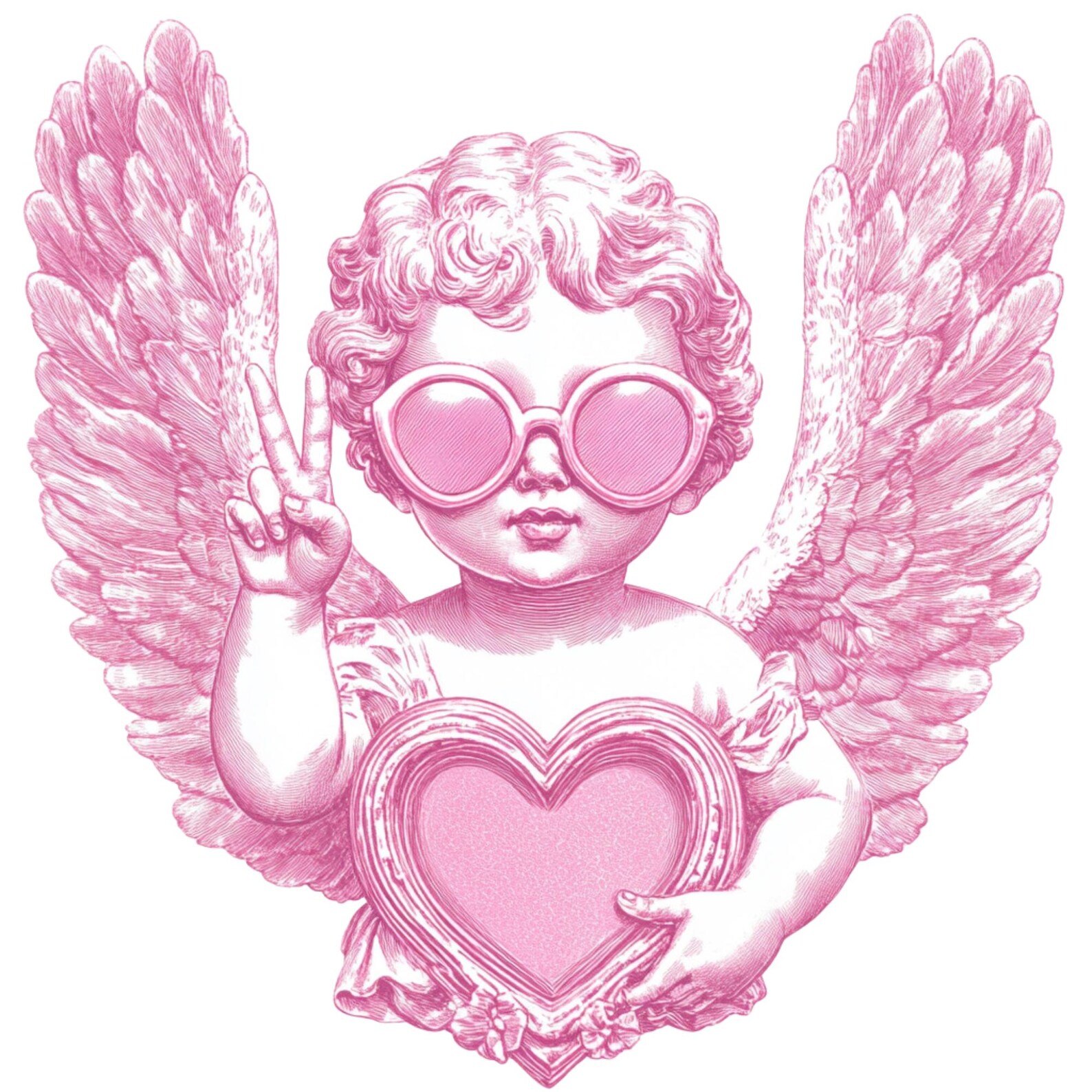 9 Retro Cupid Valentines Day, Blowing Bubble PNG, Funny Cupid With ...