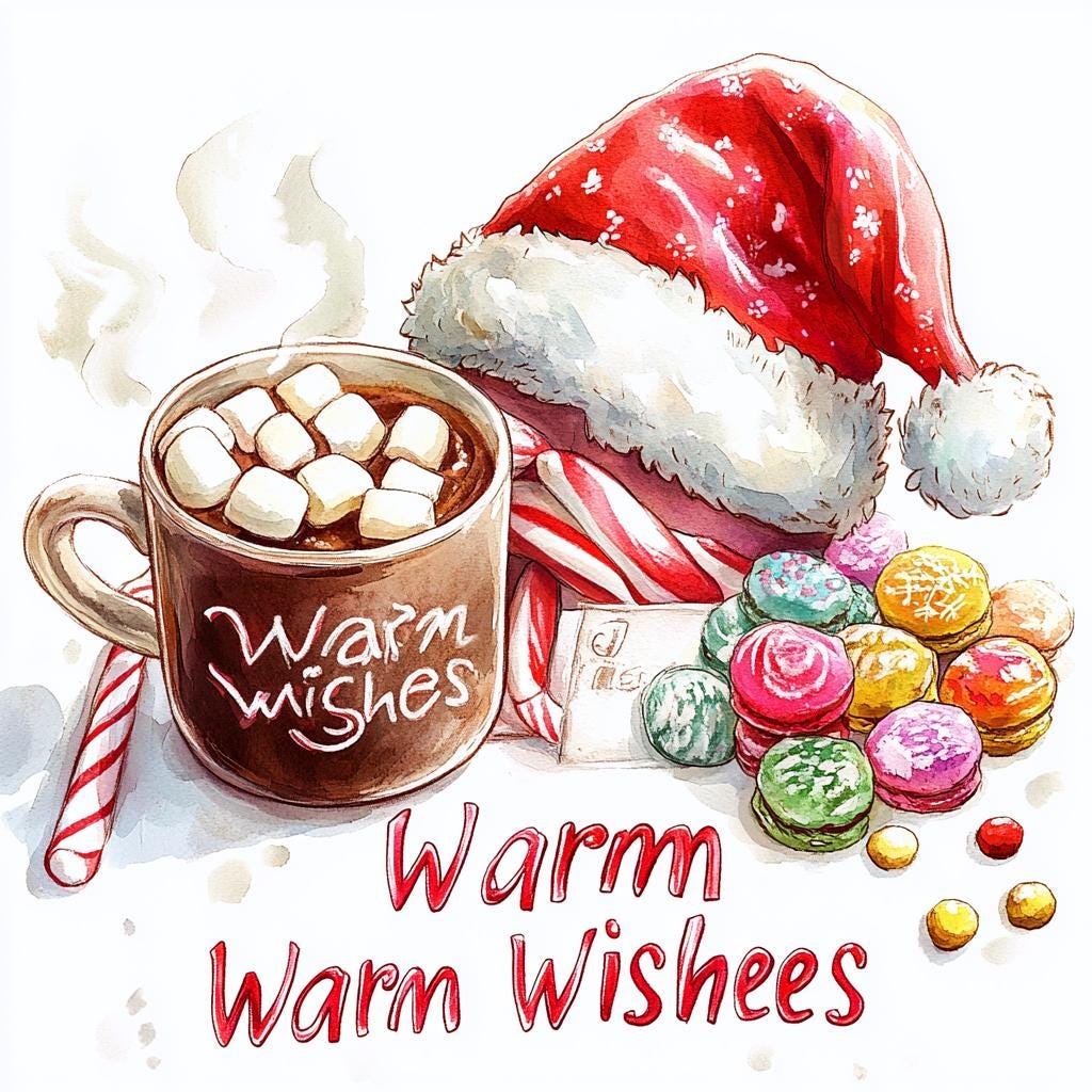 7 Christmas Sweet Clipart, Watercolor Coffee Clipart,png,jpj Hot ...