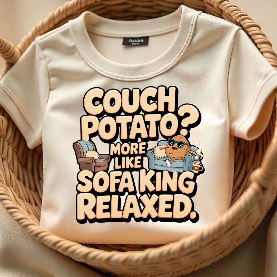 Funny Couch Potato PNG - Sofa King Relaxed Sublimation - Lazy Potato ...