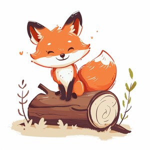 9 Cute Fox Animal Watercolor Clipart File Png Jpj Using This Gift,decor ...