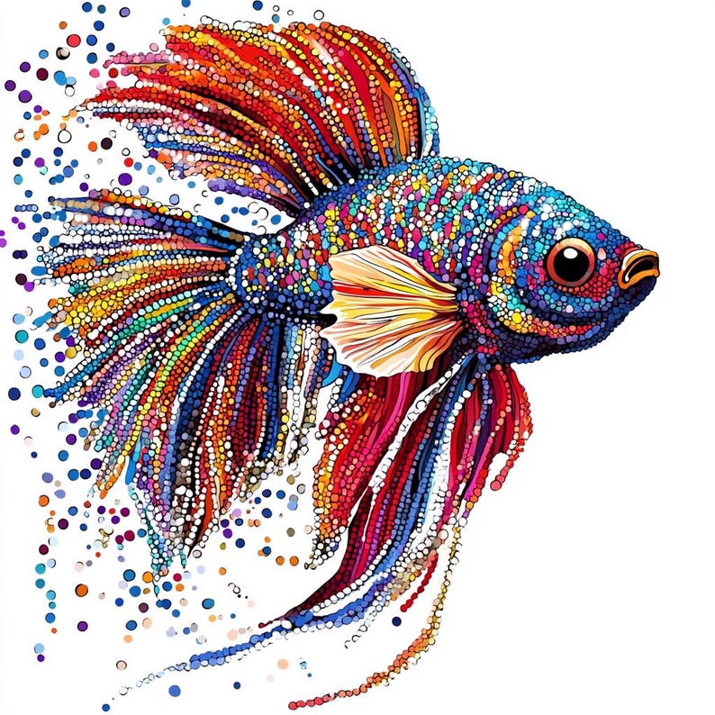 Vibrant Betta Fish Watercolor Clipart Bundle (digital File) - Etsy