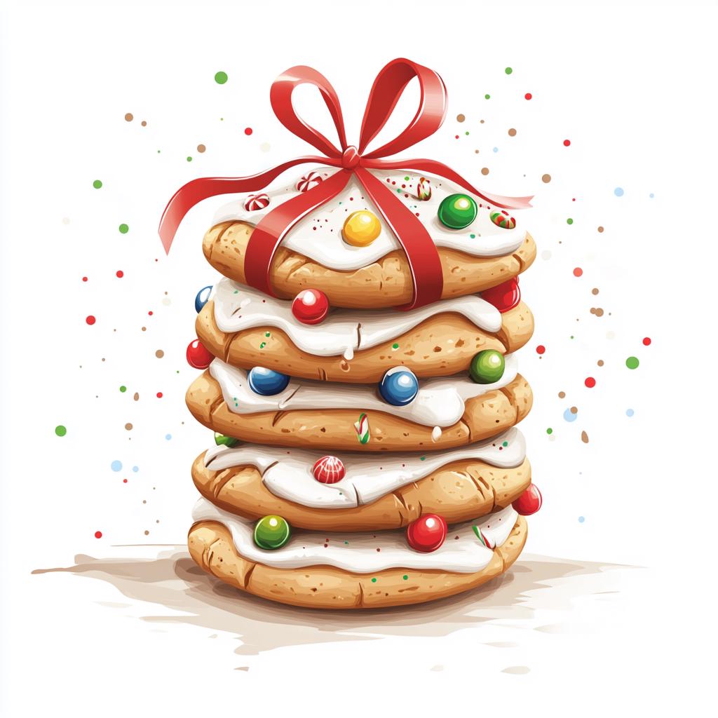 Christmas Cookie Clipart: Watercolor Biscuit Designs (PNG, JPG) - Etsy