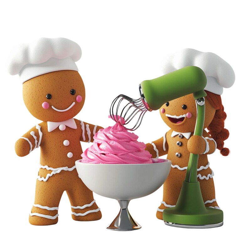 Gingerbread Chef Clipart: Holiday Baking PNG (commercial Use) - Etsy
