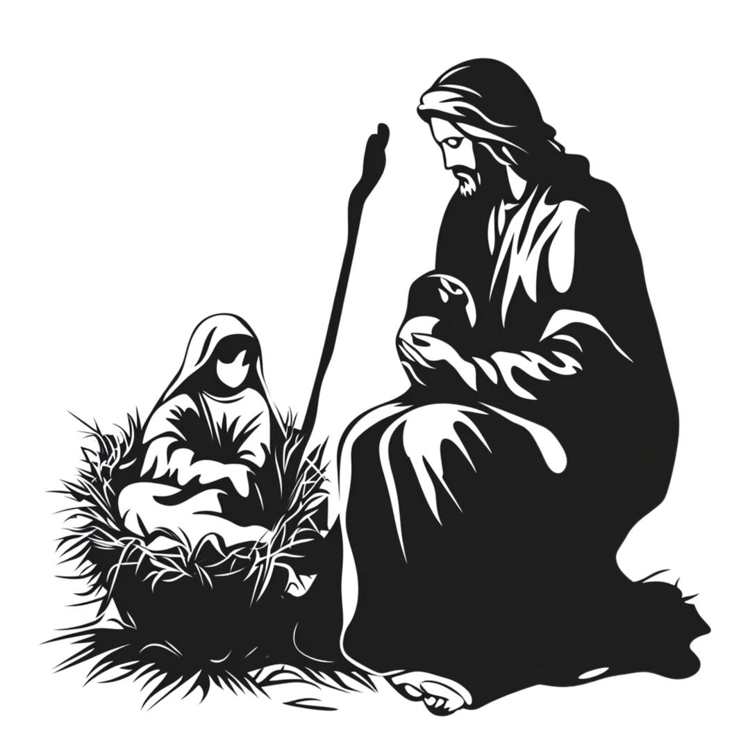 Nativity Scene Clipart: Holy Family, Religious Christmas (PNG, JPG) - Etsy