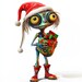 8 Alien Christmas Clipart, Whimsical Alien Illustration, Alien in Santa ...