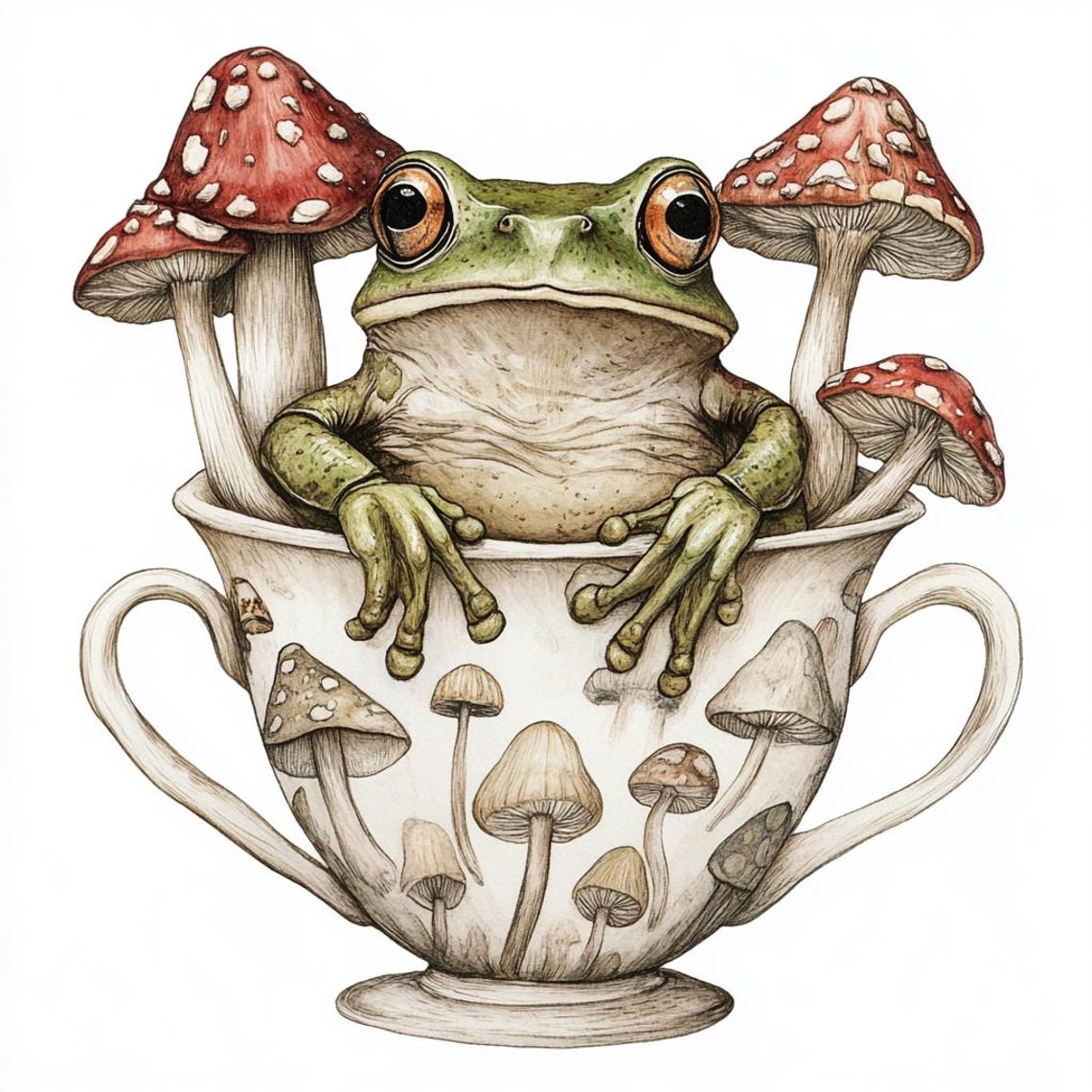 9 Animals in Mugs Illustrations Clipart Bundle Commercial Use Cute ...