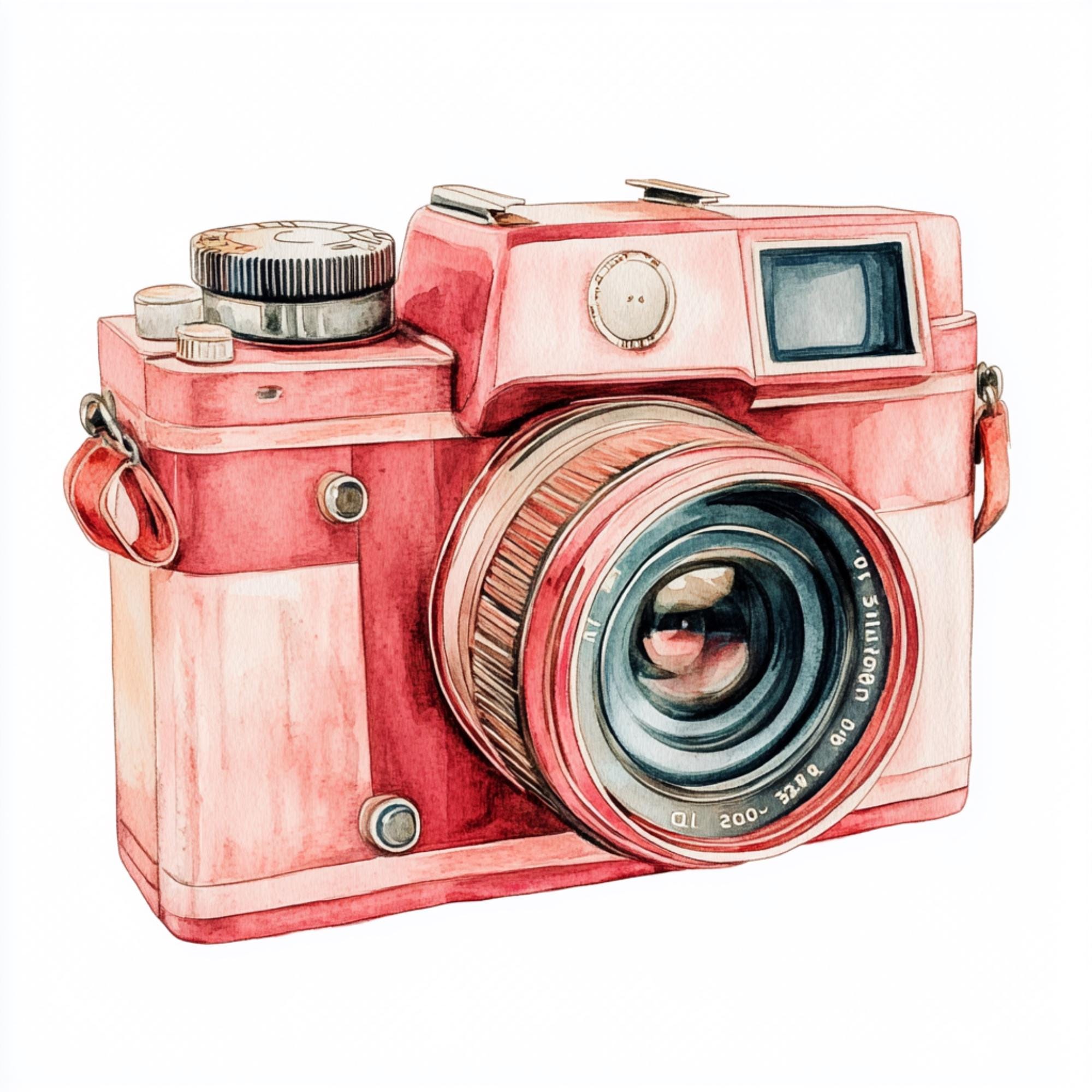 Watercolor Camera Clipart Bundle: Photography Illustrations (digital ...