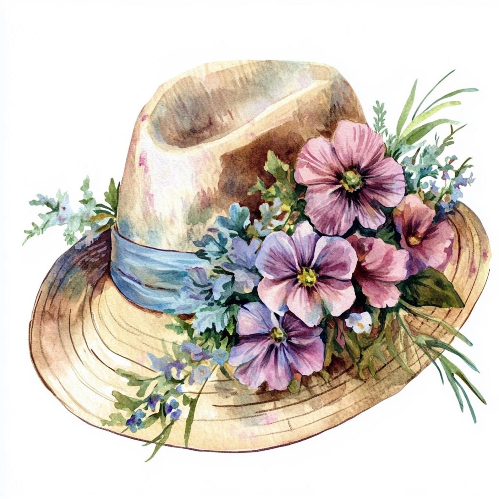 Watercolor Hats Clipart: Fashion Illustrations, Commercial Use (digital ...