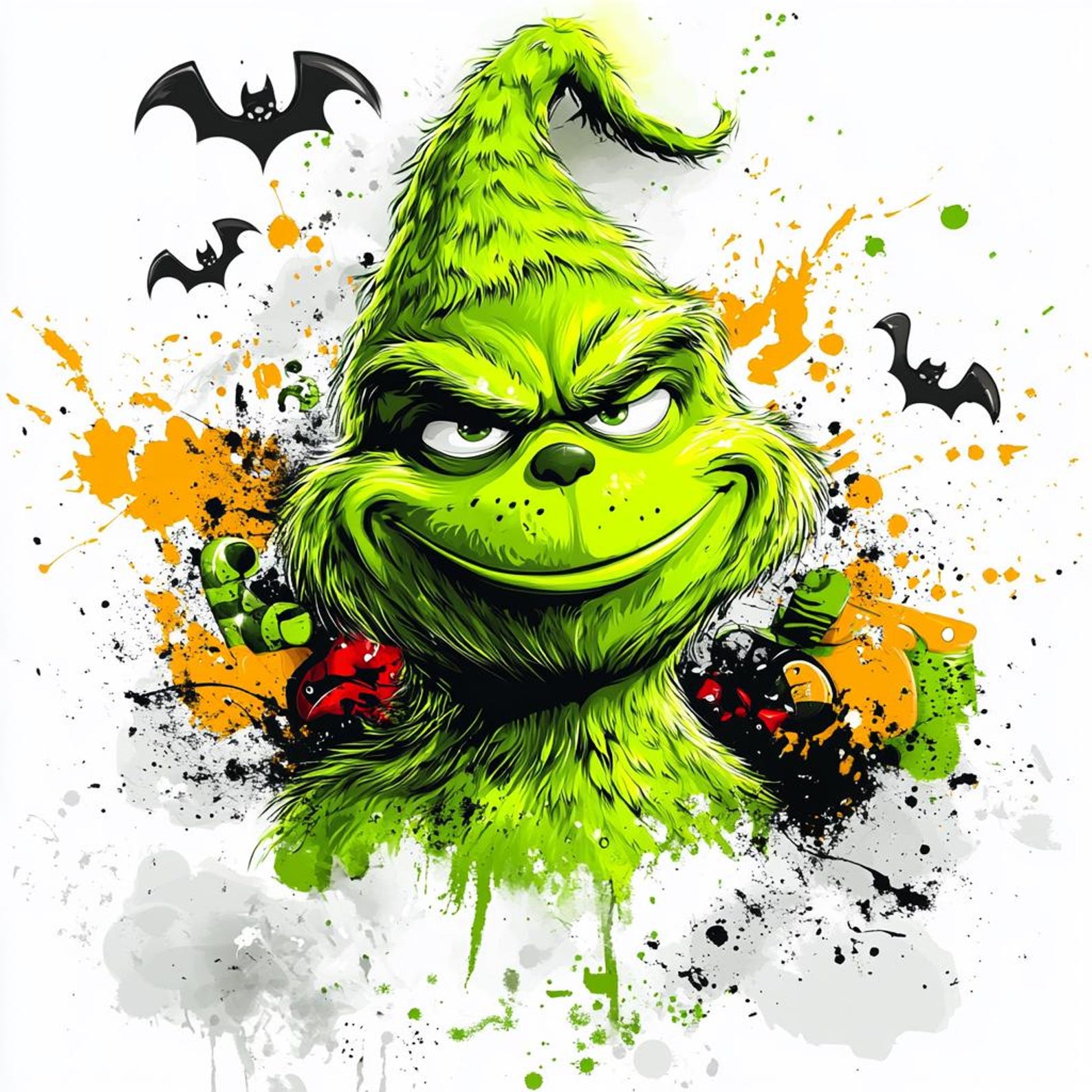 Grinch Christmas Clipart: Holiday PNG Illustrations (commercial Use) - Etsy