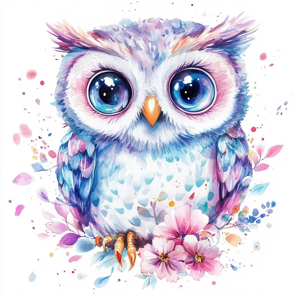 12 Cute Owl Clipart Bundle,sparkling Owl Sublimation Clipart,colorful ...