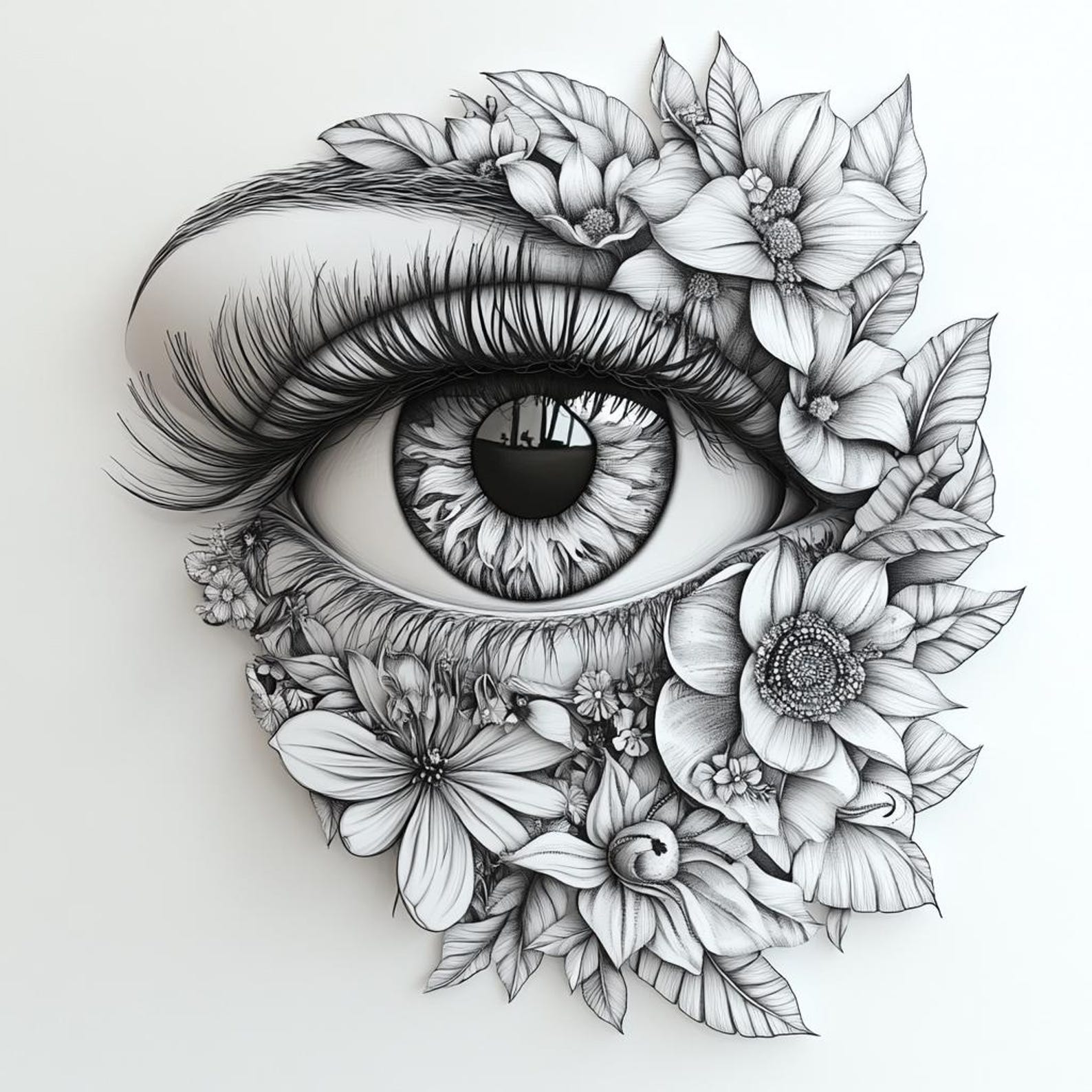Mystical Eye Tattoo Clipart: High-resolution Tattoo Stencil (digital ...