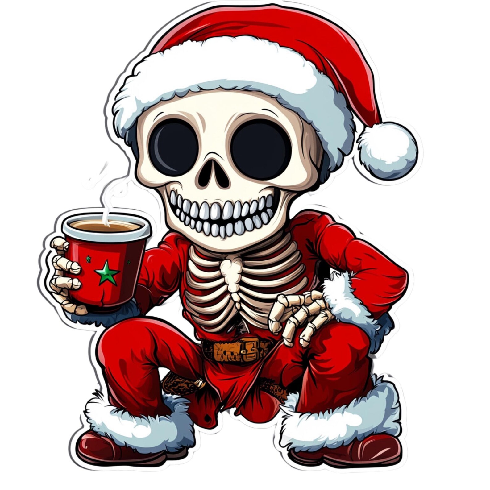 8 Christmas Skull Clipart, Png,jpj, Funny Christmas Png, Skeleton Png ...