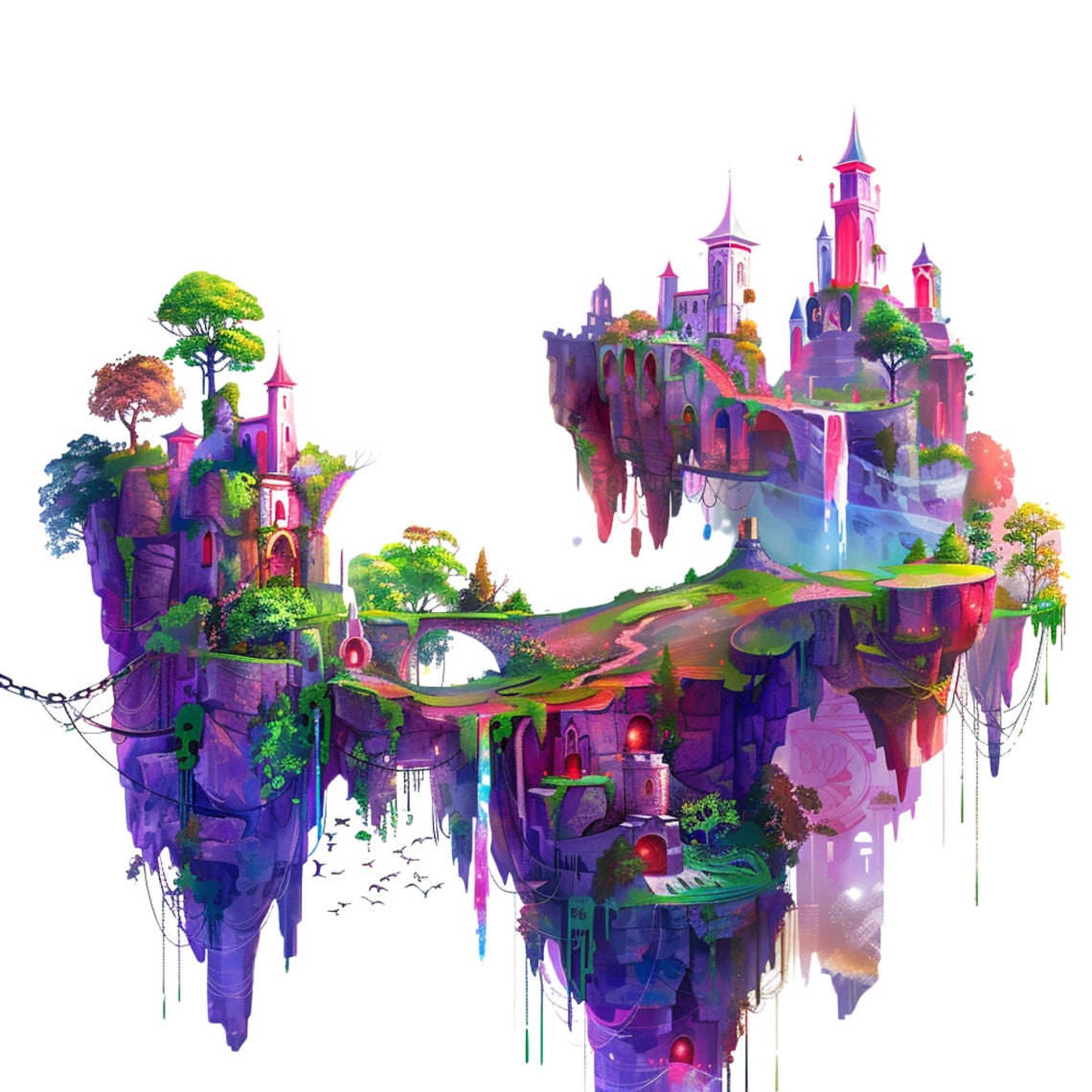 12 Fantasy Floating Watercolor Island Clipart File Jpj,png Using This T ...