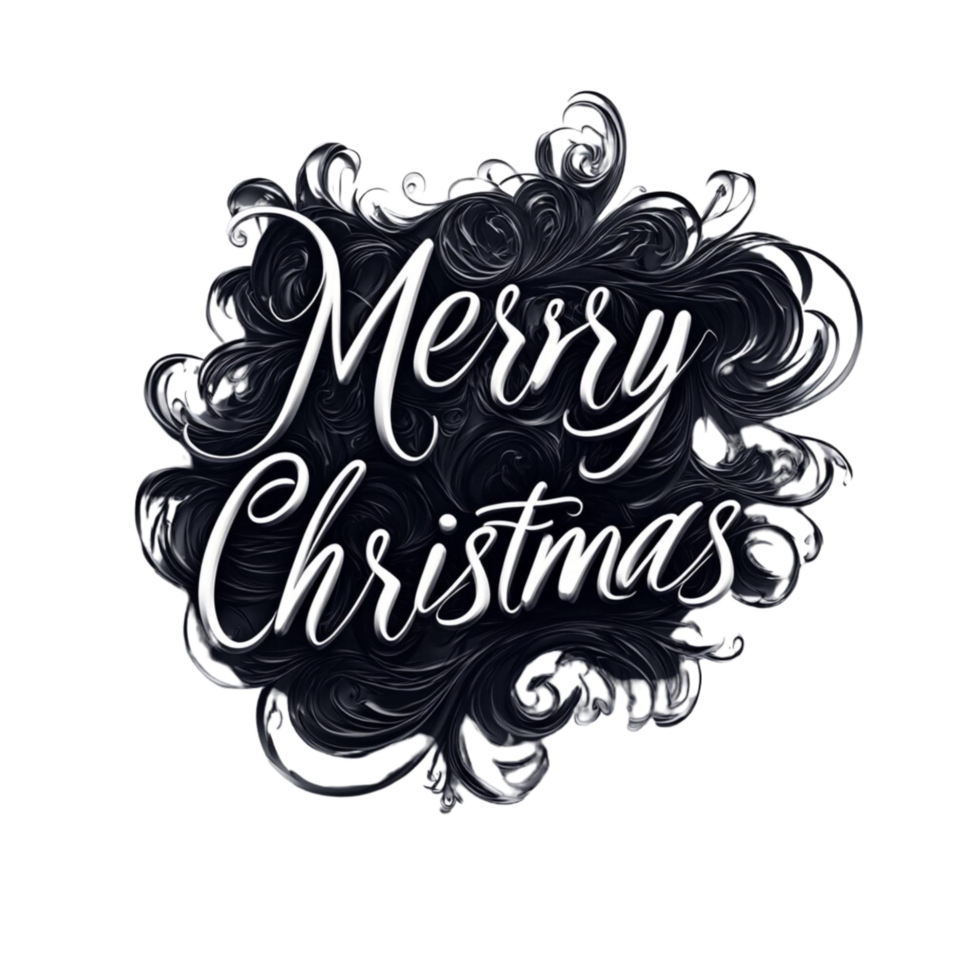 7 Merry Christmas Word, PNG,JPJ, Black Color Words, Christmas Clip Art ...