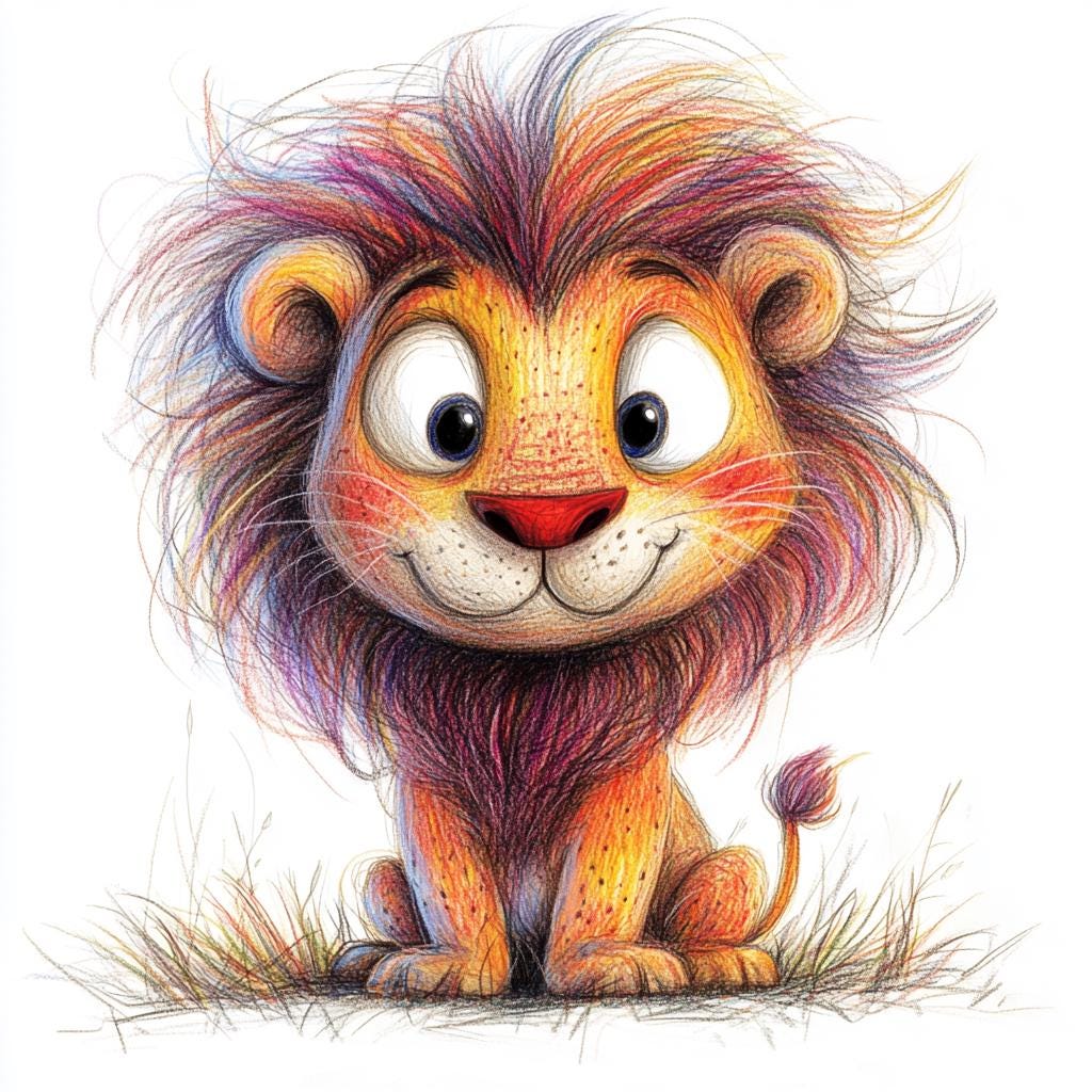 Quirky Lion Clipart: Safari Animal PNG Graphics (commercial Use) - Etsy UK