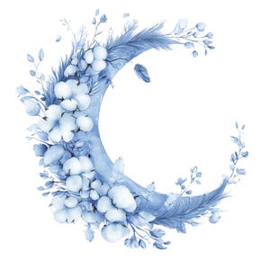 11 Beautiful Flower Moon Clipart Images, Png