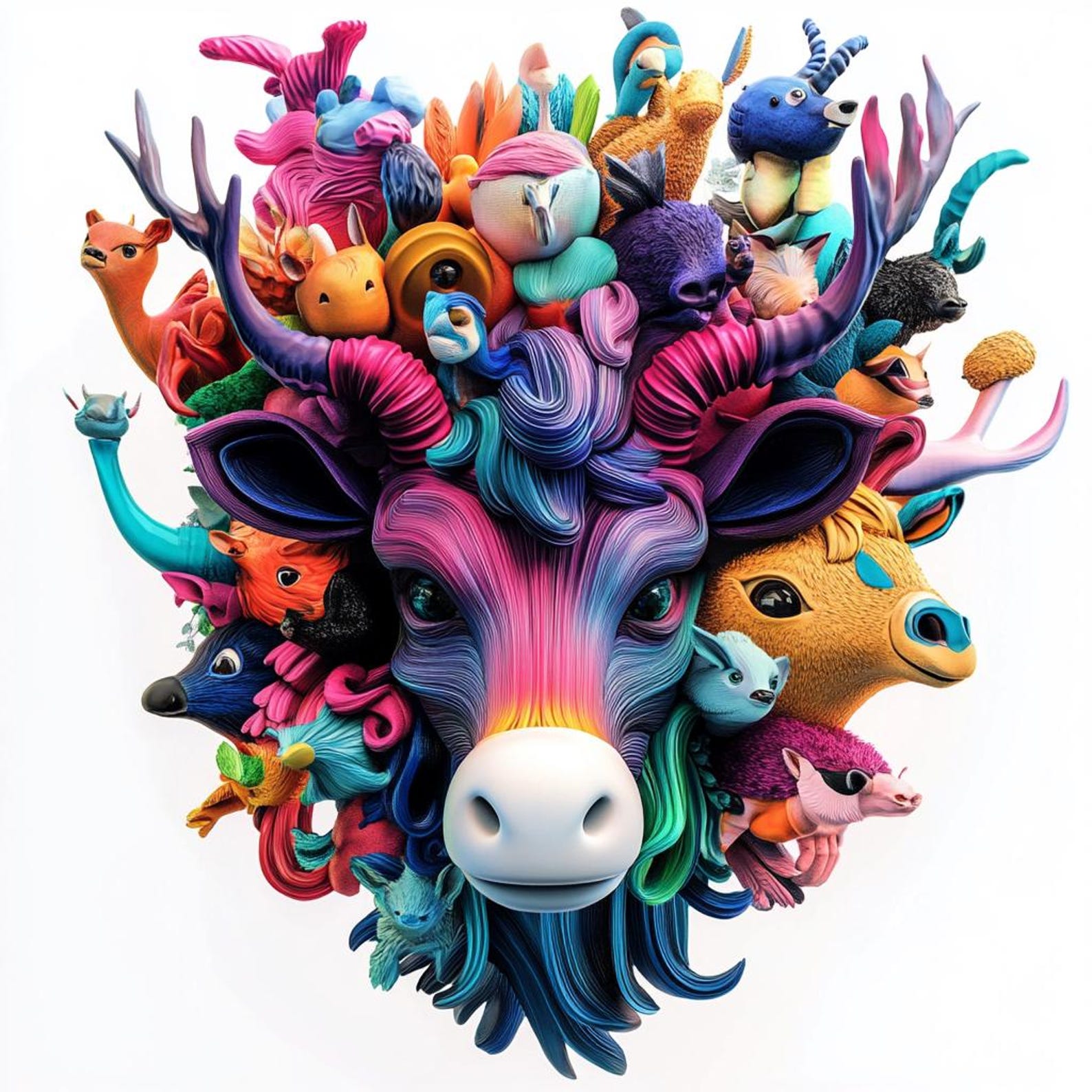 10 Colorfull Animals Clipart PNG,JPJ - Boho Animals, Watercolor ...