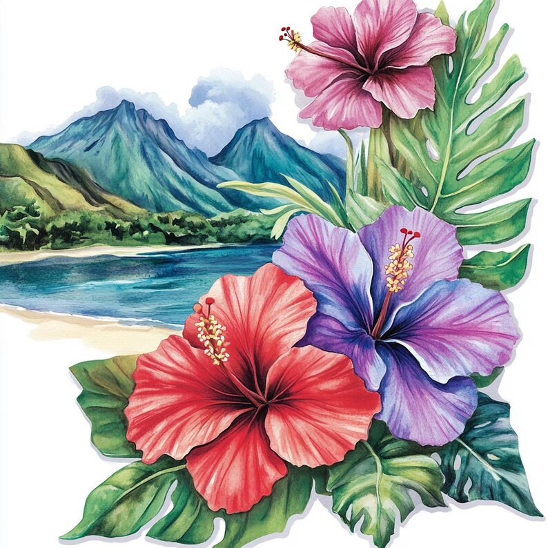 8 Summer Hawaii Clipart, Aloha Hawaii Watercolor,png,jpj Hawaii Clip ...